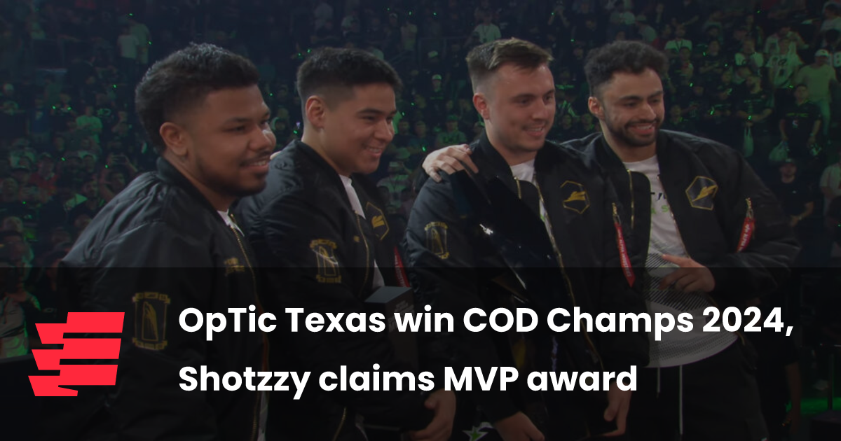 OpTic Texas win COD Champs 2024, Shotzzy claims MVP award | esports.gg