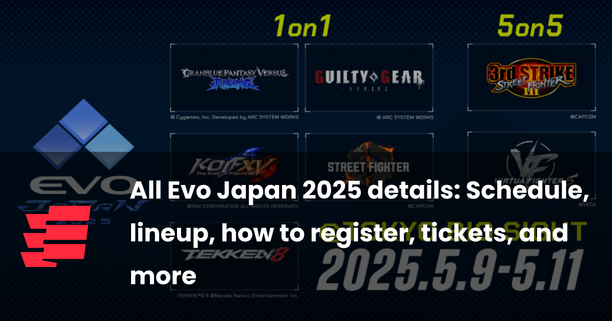 All Evo Japan 2025 details: Schedule, lineup, how to register, tickets ...