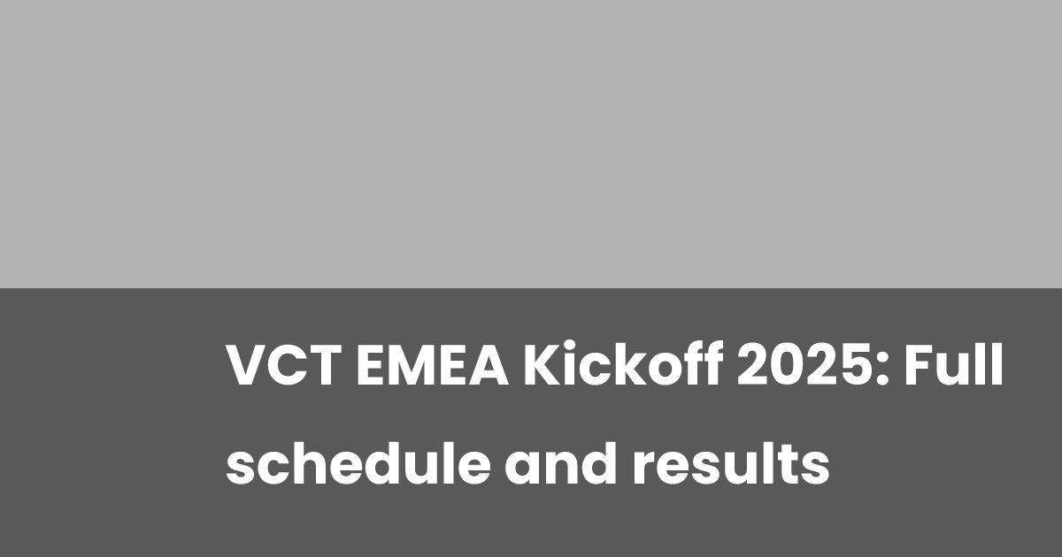 VCT EMEA Kickoff 2025: Full schedule and results | esports.gg